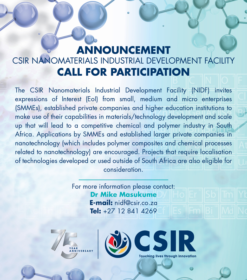 Call for participation: CSIR Nanomaterials Industry Development ...